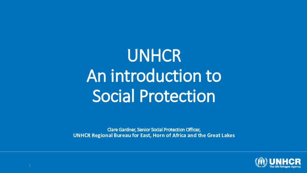 Document - Presentation - UNHCR : Overview of social protection and ...