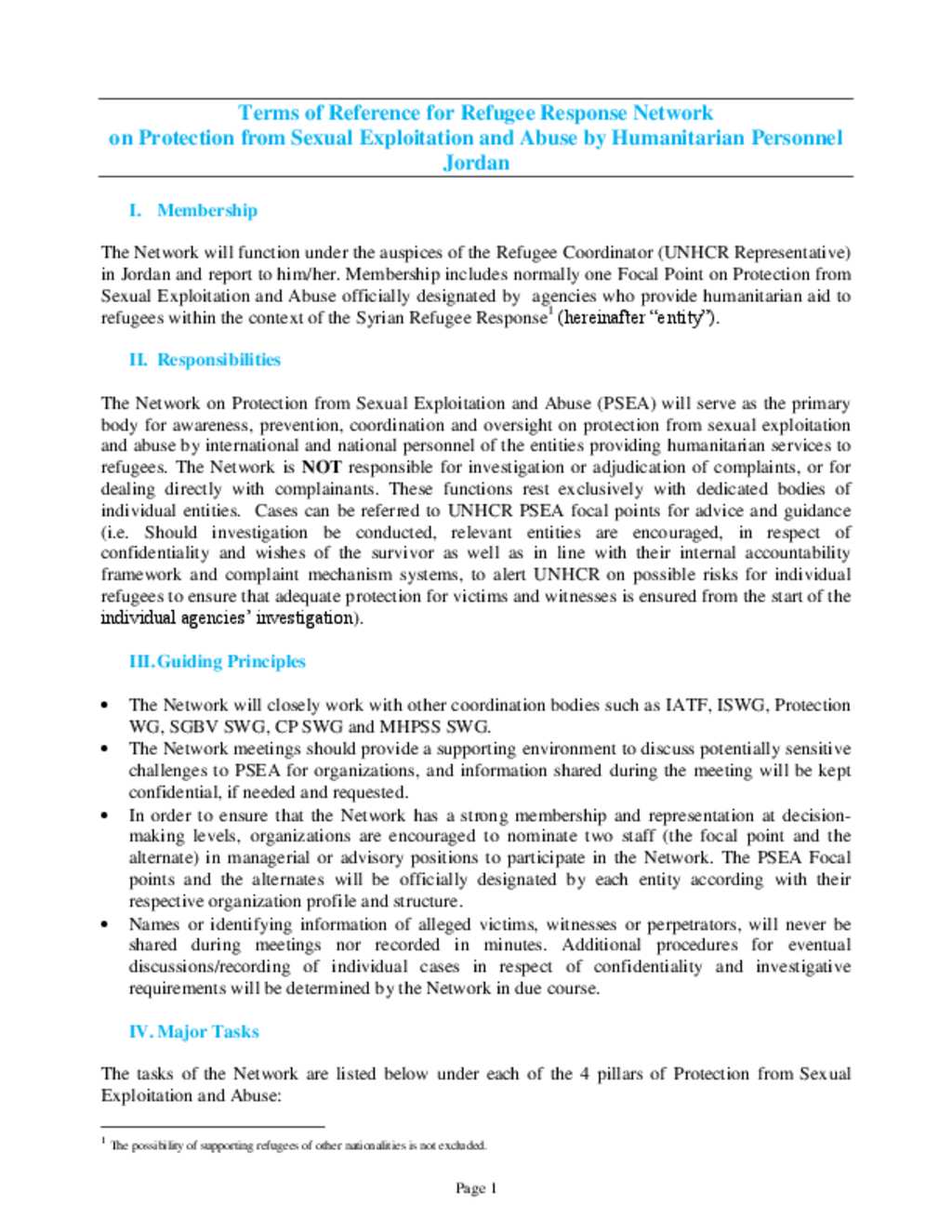 Document - TOR PSEA Focal Points Network Jordan June 2015