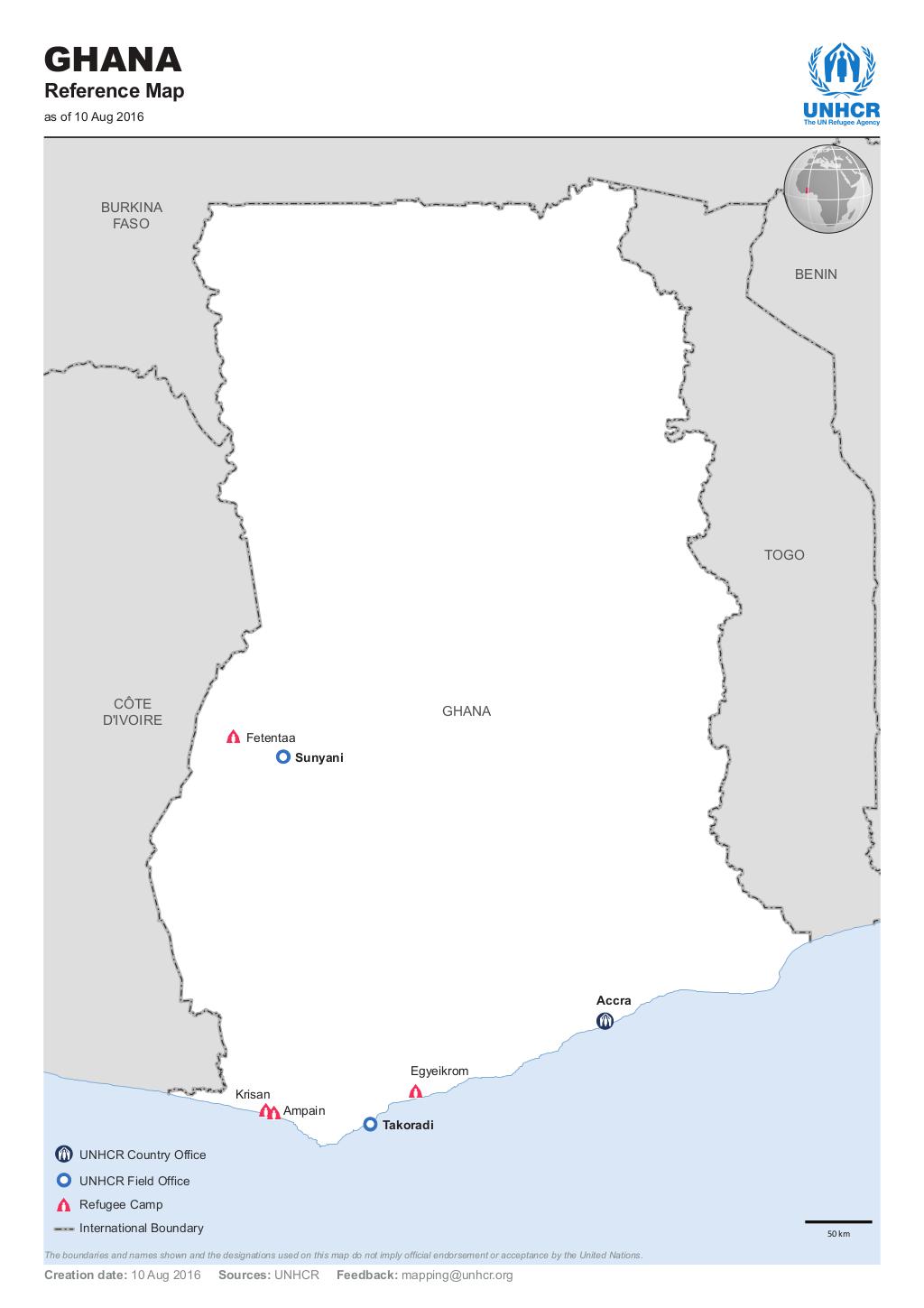 Document - Ghana - Reference map - 10 August 2016