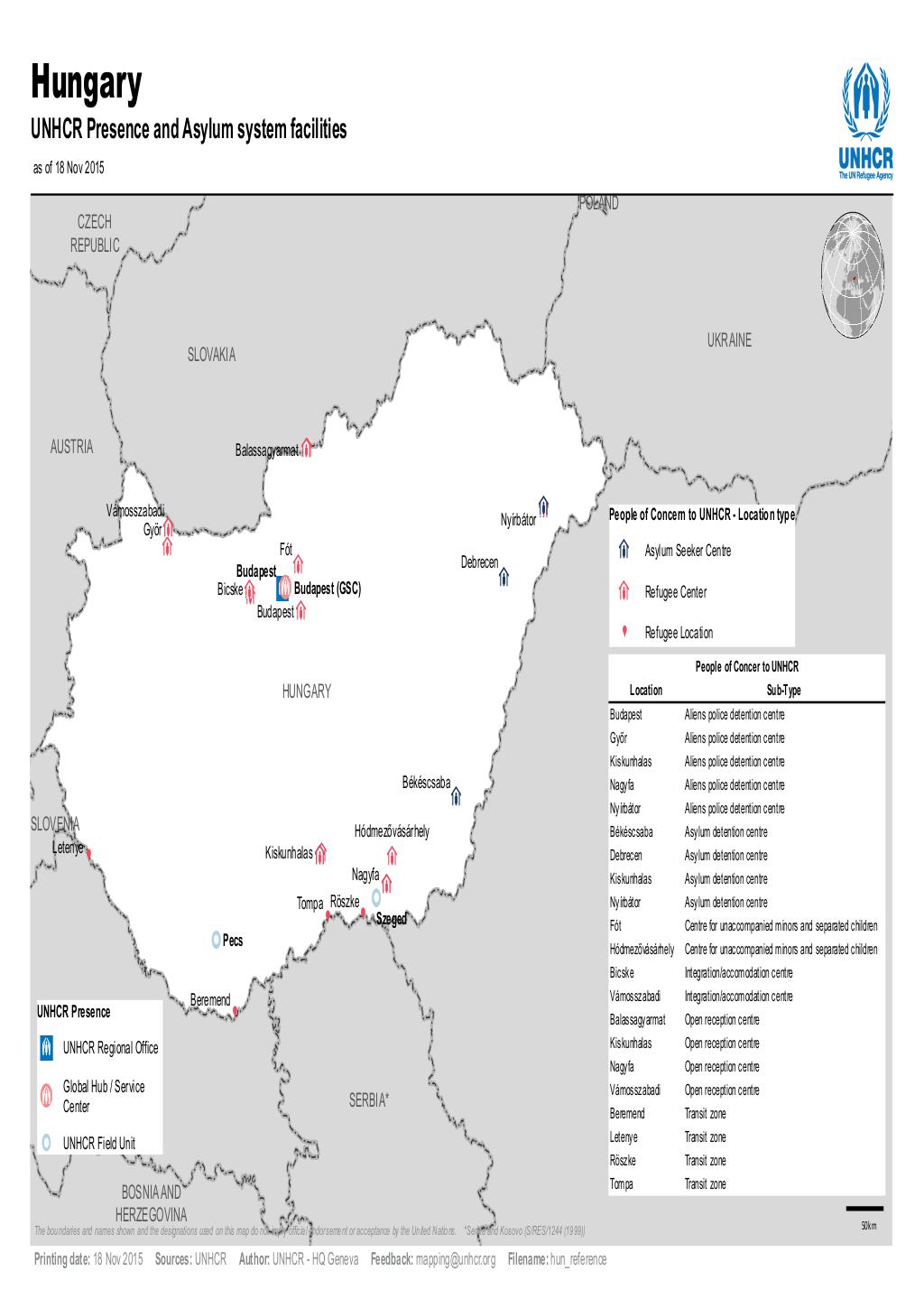 Document - Hungary - UNHCR Presence and Asylum system facilities - 18 ...