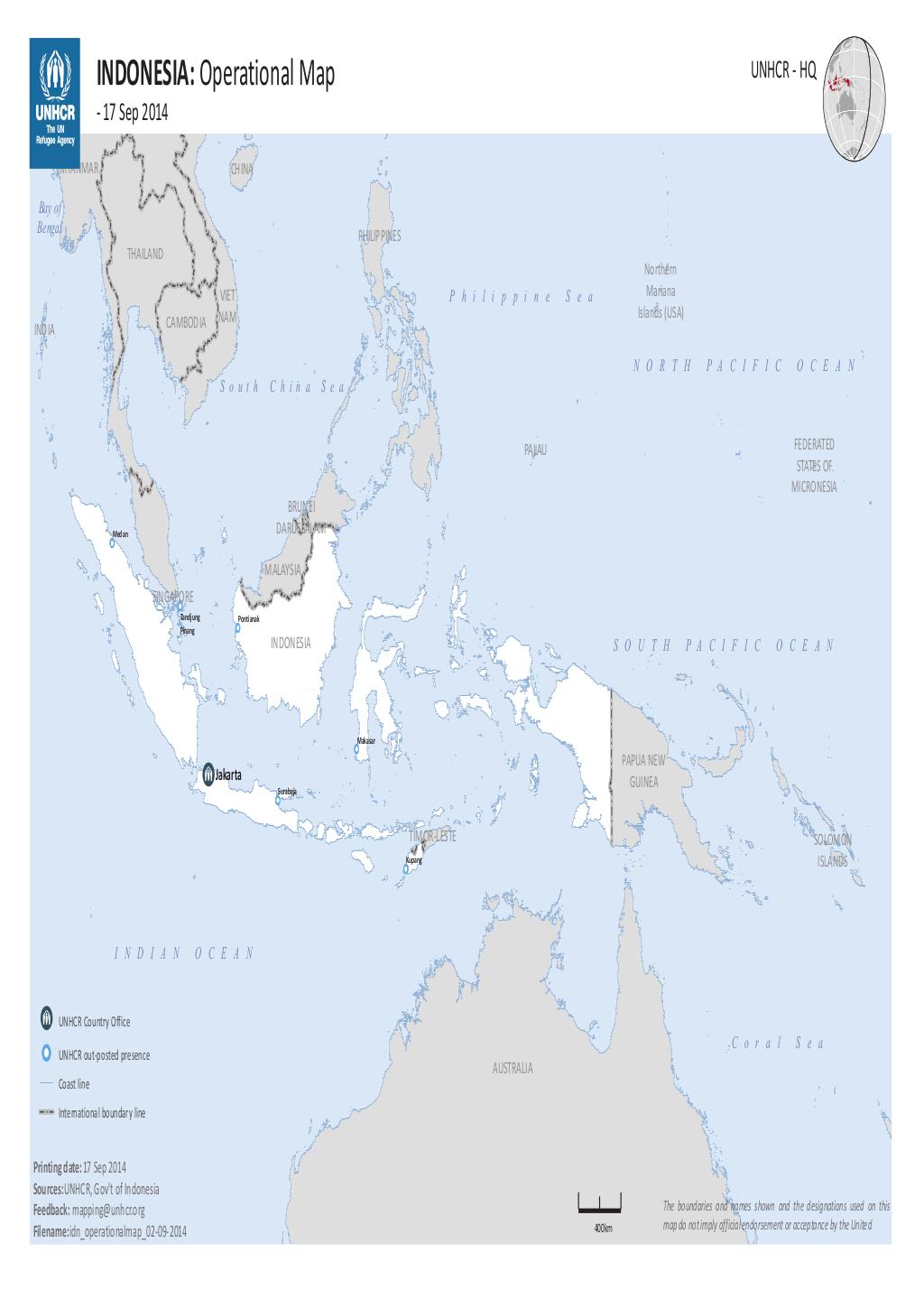 Document - Indonesia: Operational Map - 17 Sep. 2014