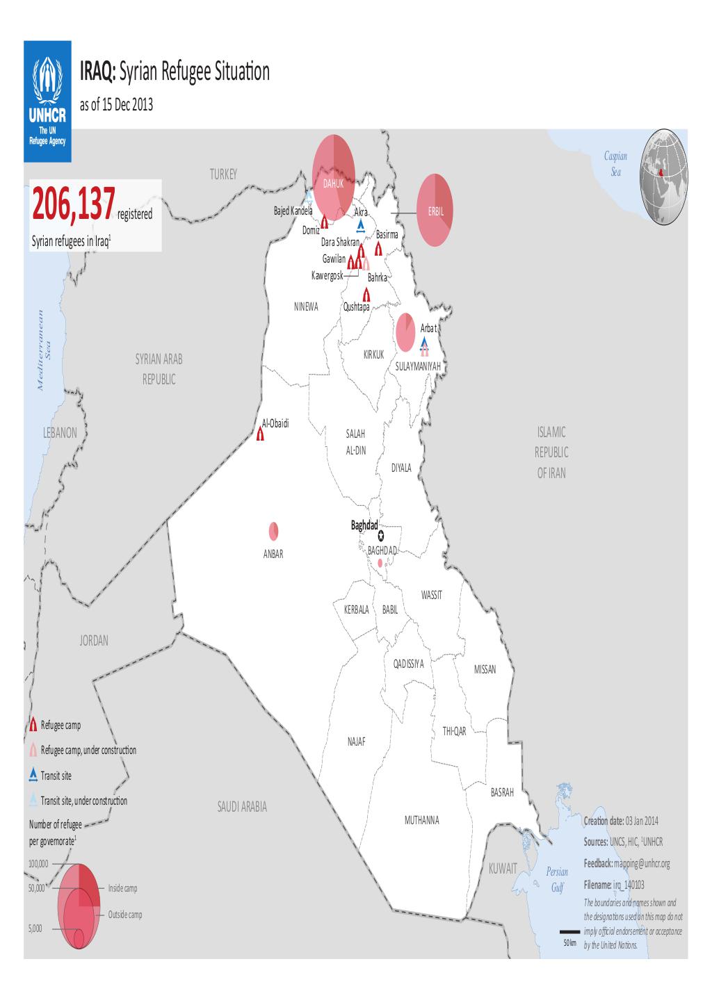 Document - Iraq: Syrian Refugee Situation - 15 December 2013
