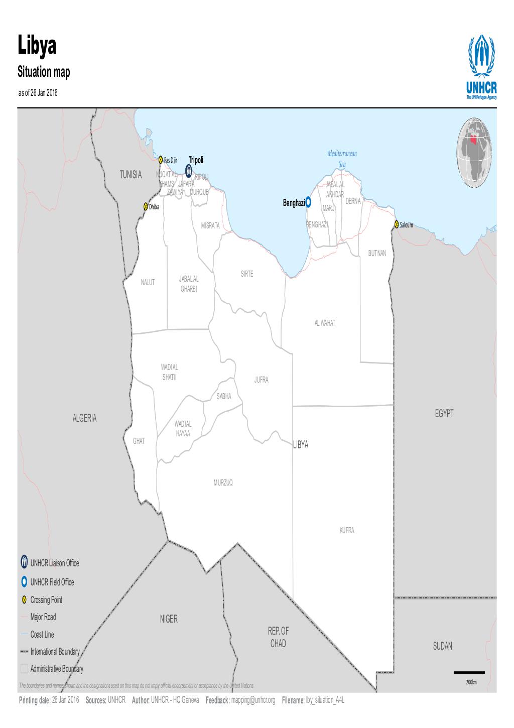 Document - Libya - Situation Map - 26 January 2016