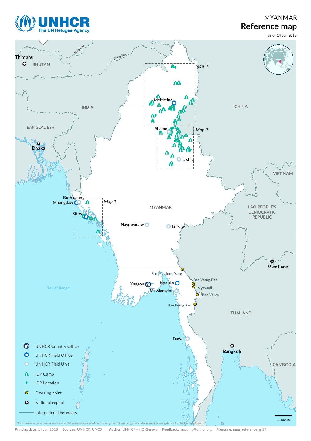 Document - Myanmar - Reference map - 14 June 2018