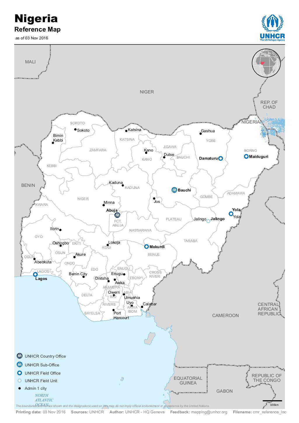 Document - Nigeria - Reference Map - 03 November 2016