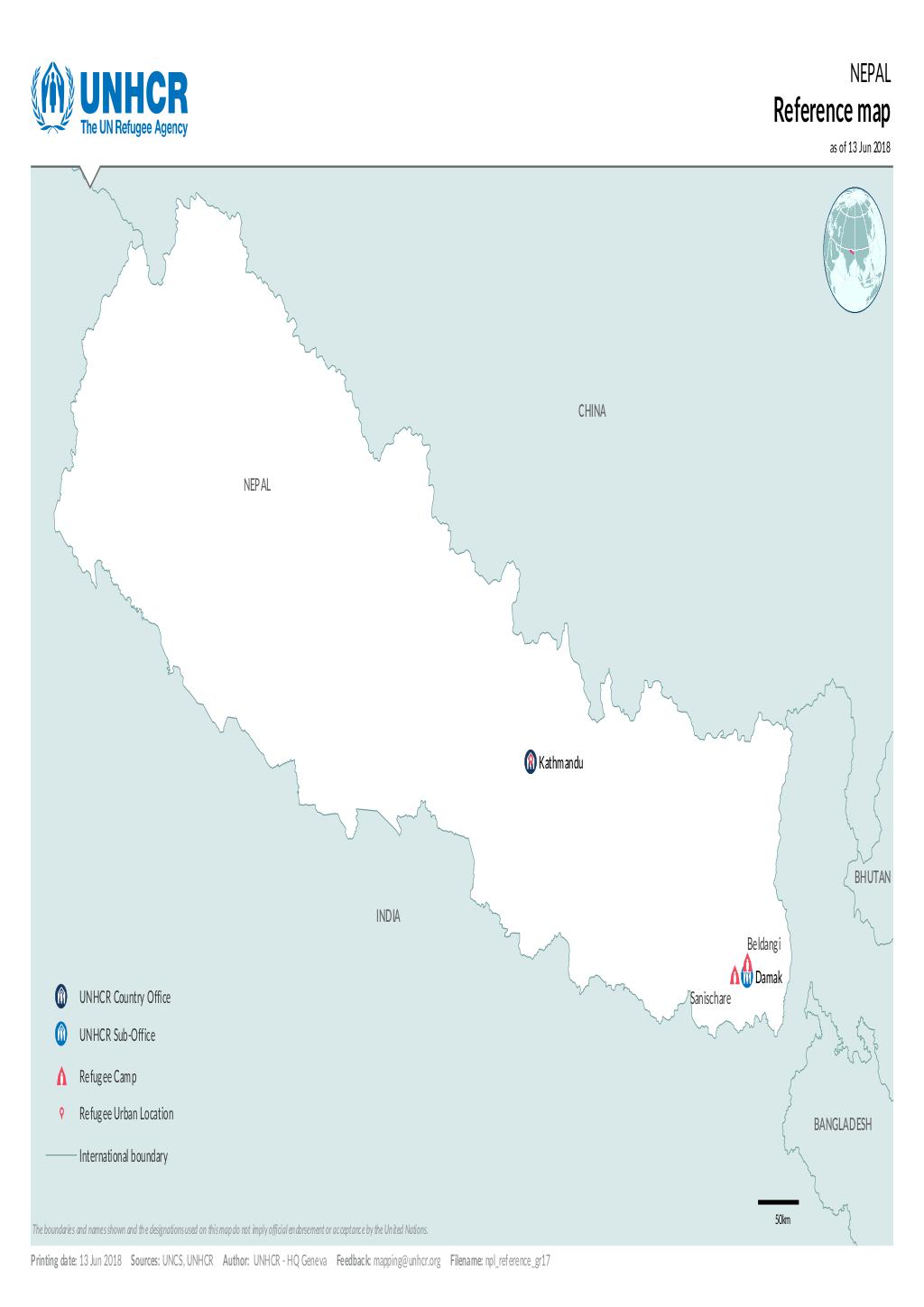 Document - Nepal - Reference map - 13 June 2018