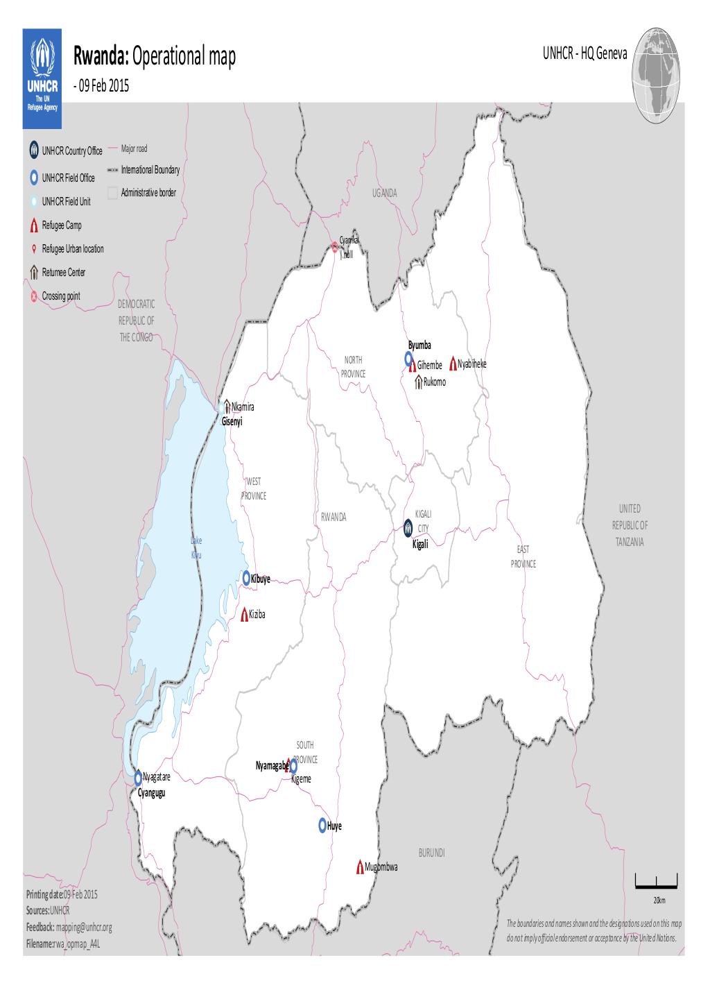 Document - Rwanda: Operational Map - 09 February 2015