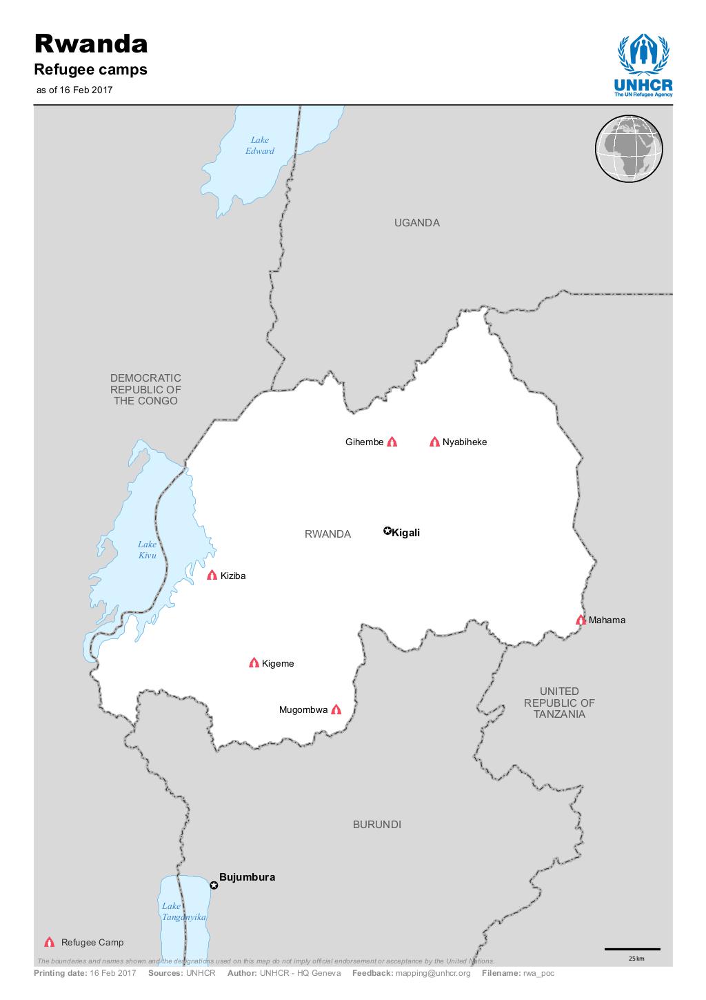 Document - Rwanda - Refugee camps - 16 February 2017