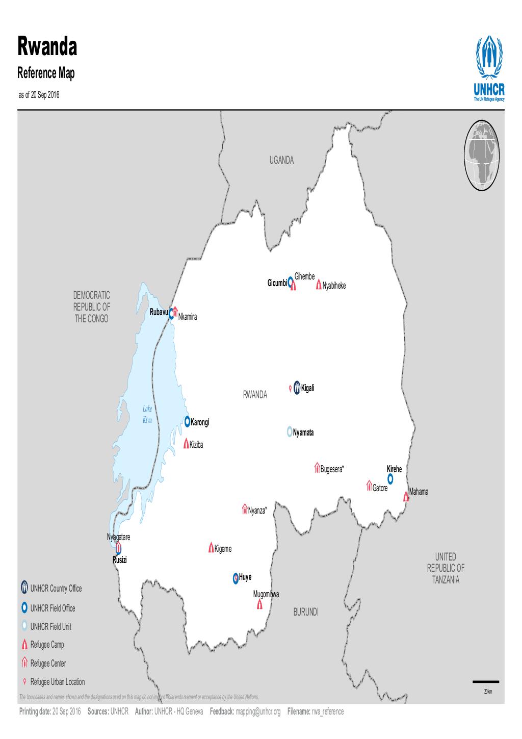 Document - Rwanda - Reference map - 20 September 2016