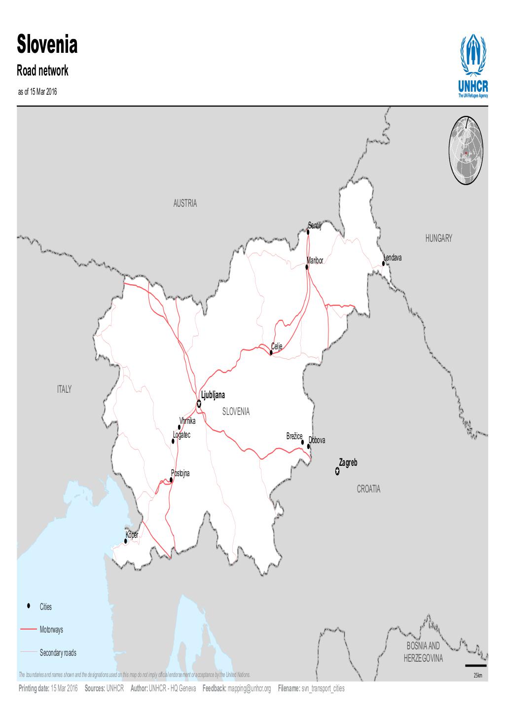 Document - Slovenia - Road network - 15 March 2016