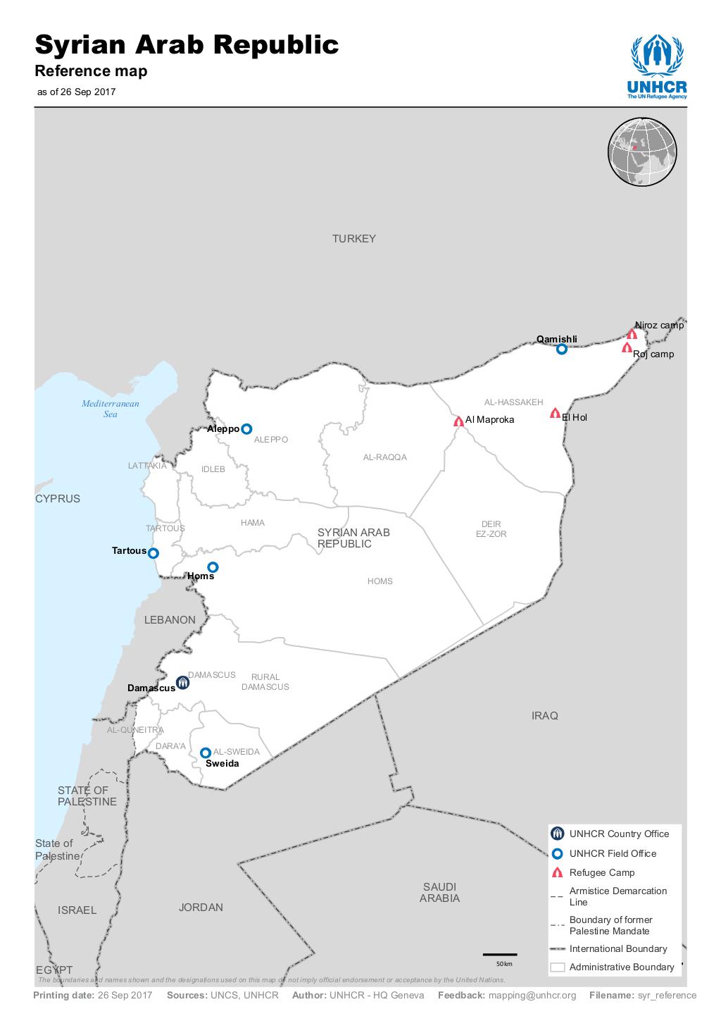 Document - Syrian Arab Republic - Reference map - 26 September 2017