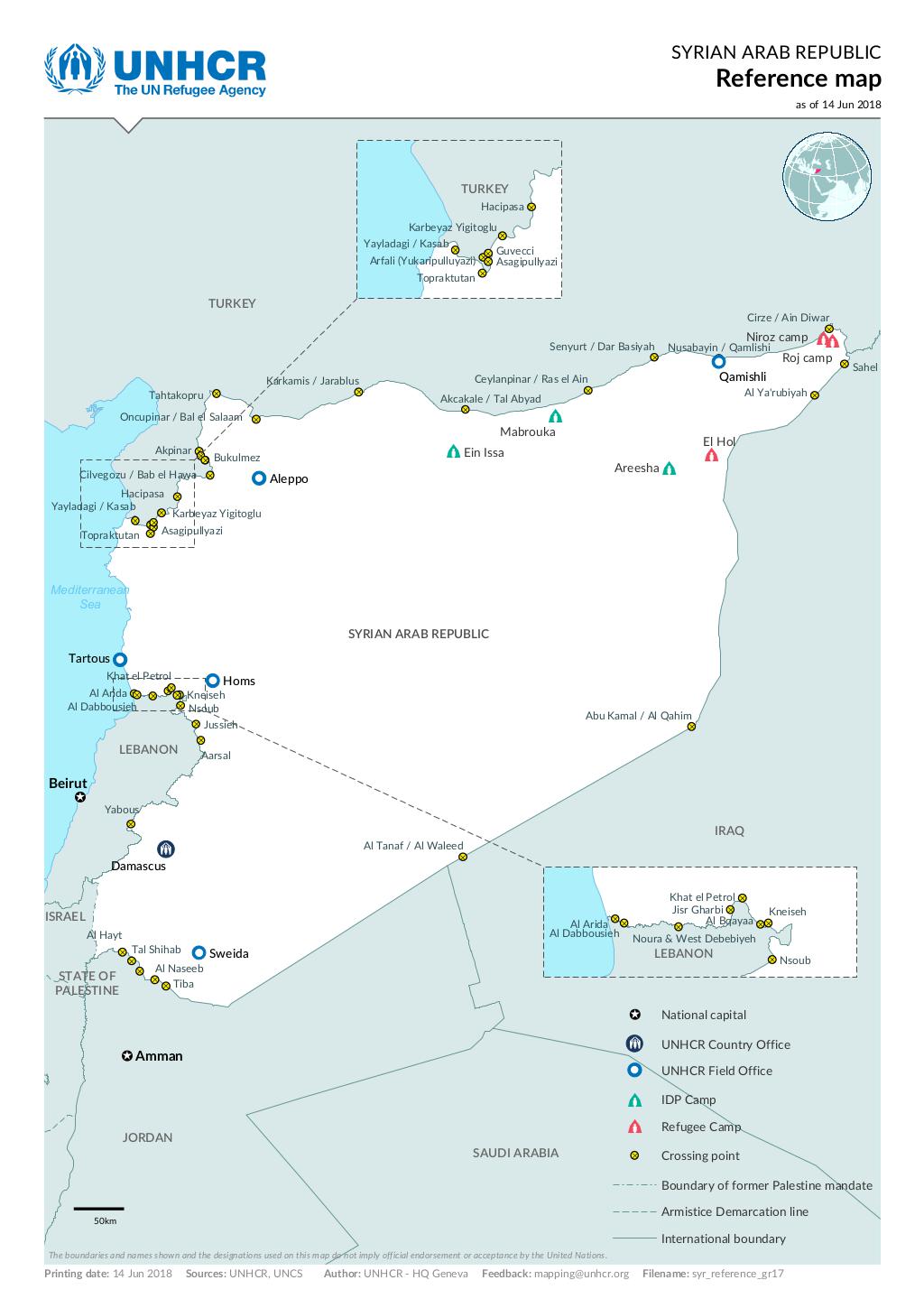 Document - Syrian Arab Republic - Reference map - 14 June 2018