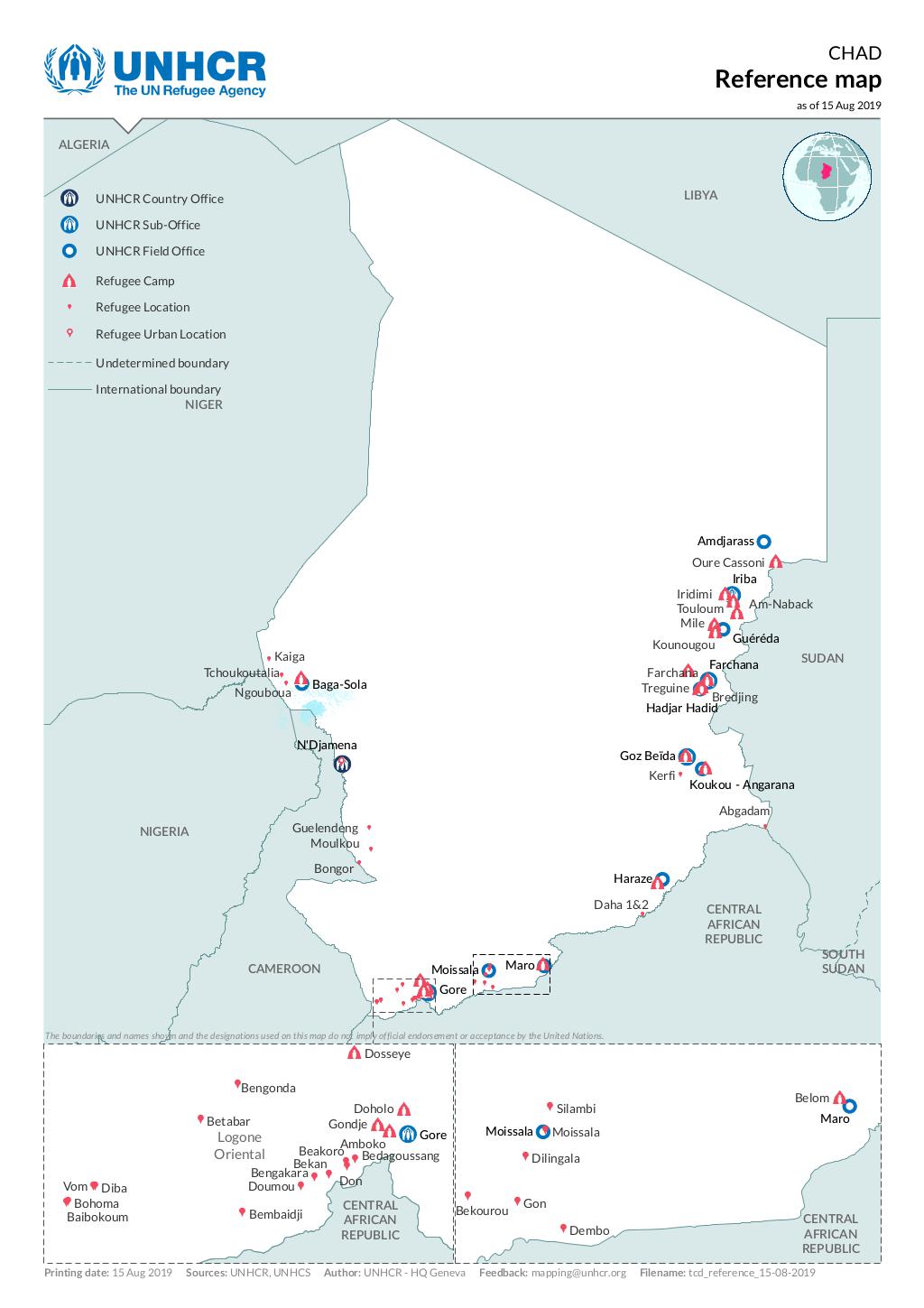 Document - Republic of Chad - Reference Map - 15 August 2019