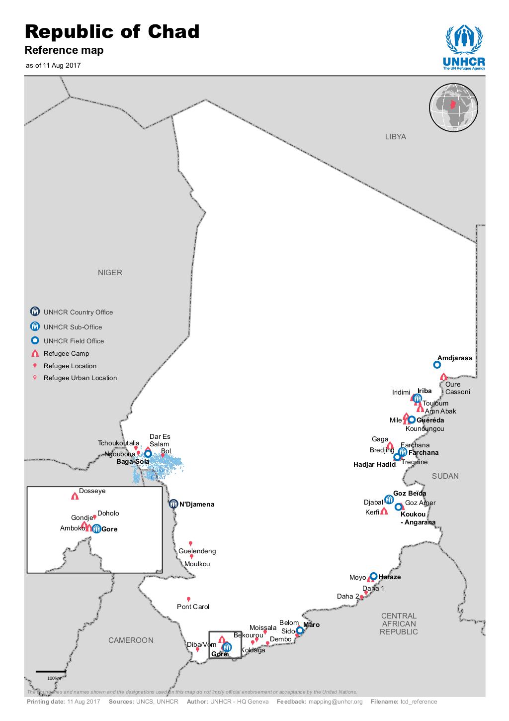 Document - Republic of Chad - Reference map - 11 August 2017