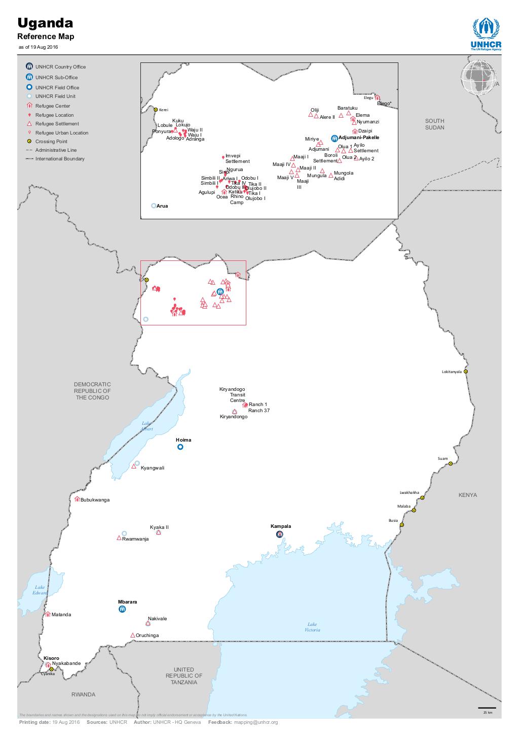 Document - Uganda - Reference map - 19 August 2016