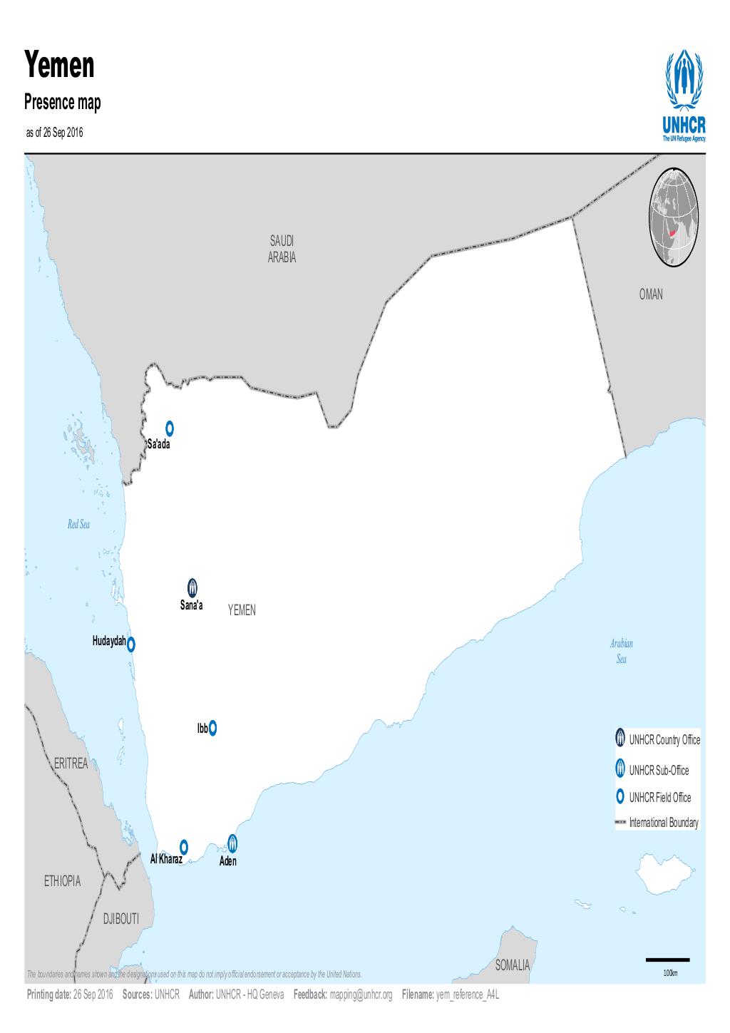Document - Yemen - Presence map - 26 September 2016