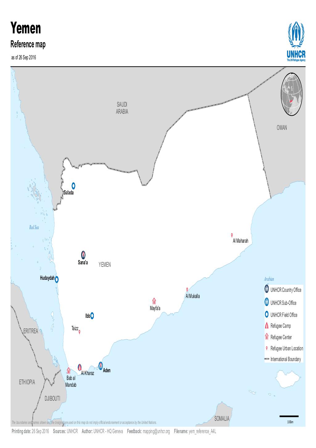 Document - Yemen - Reference map - 26 September 2016